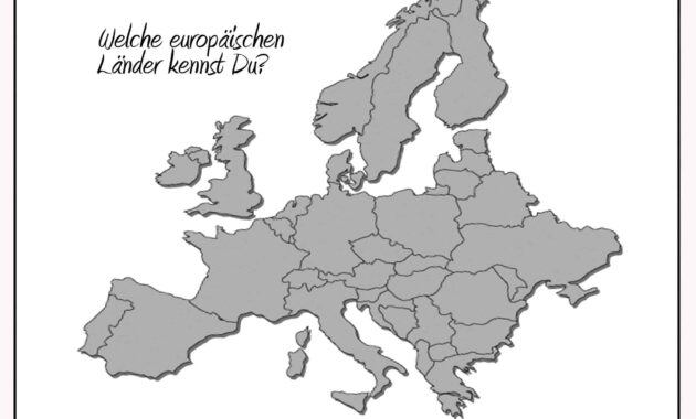 Ausdrucken Eu Europe Continent Outline Printable Map Template Pattern ...